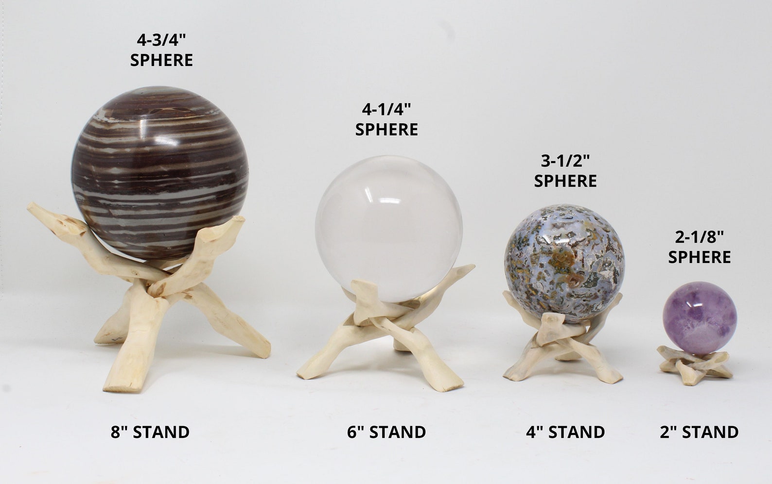 Wood Sphere Stand Natural 4 Sizes - Etsy