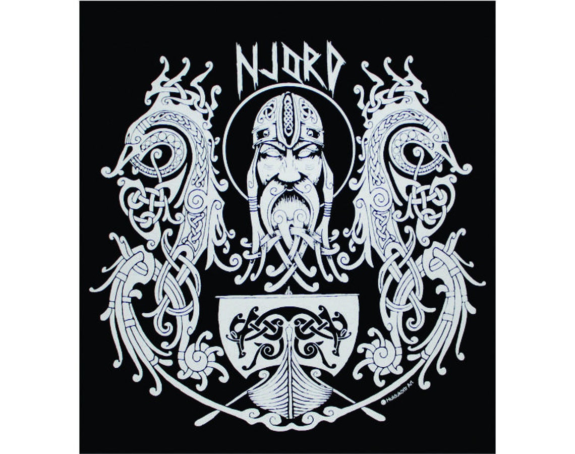 Njord Norse Viking Rune T-shirt WH - Etsy