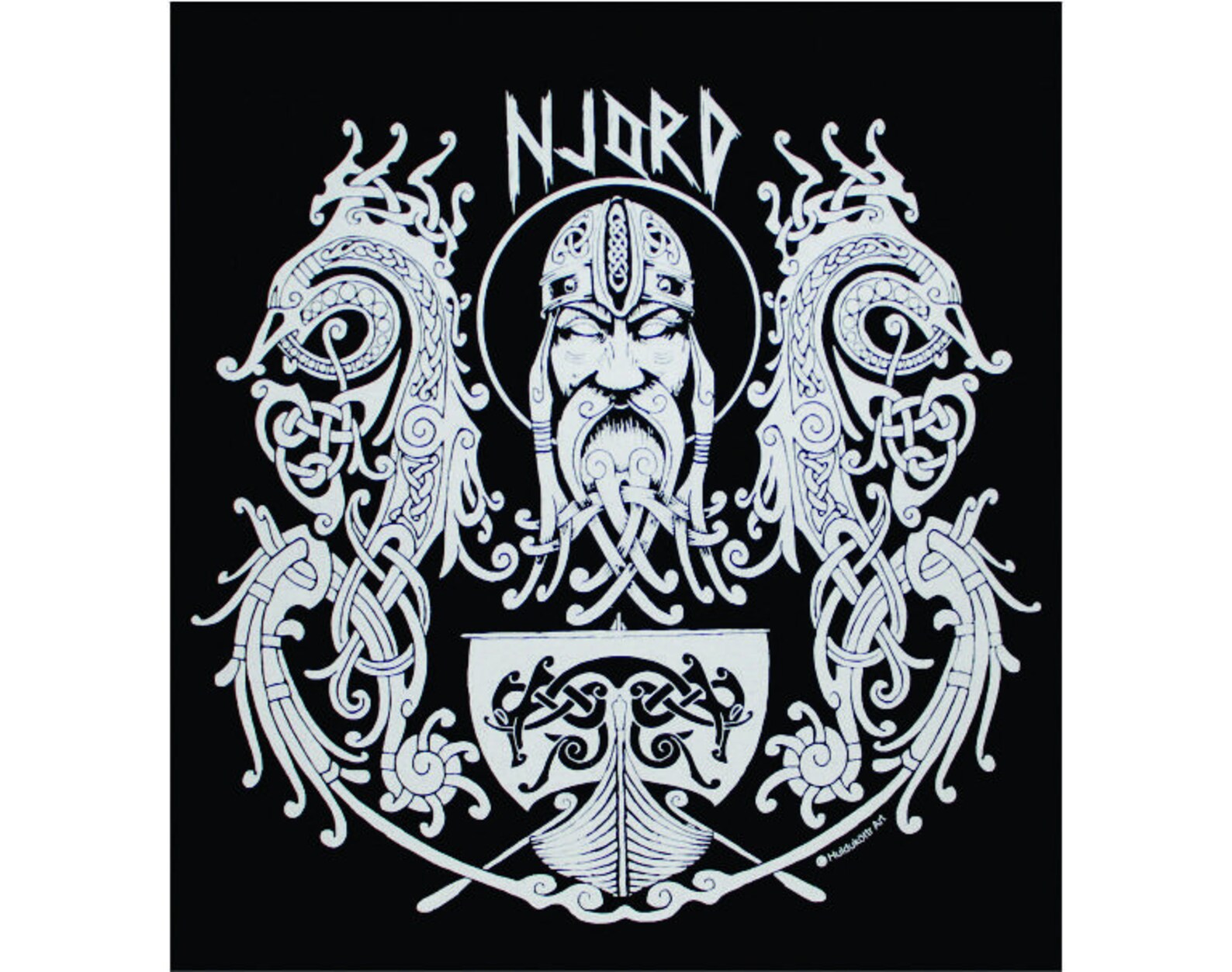 Njord Norse Viking Rune T-shirt WH - Etsy