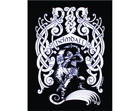 Heimdall Heimdallr Rune Viking God Norse T-shirt WH | Etsy UK