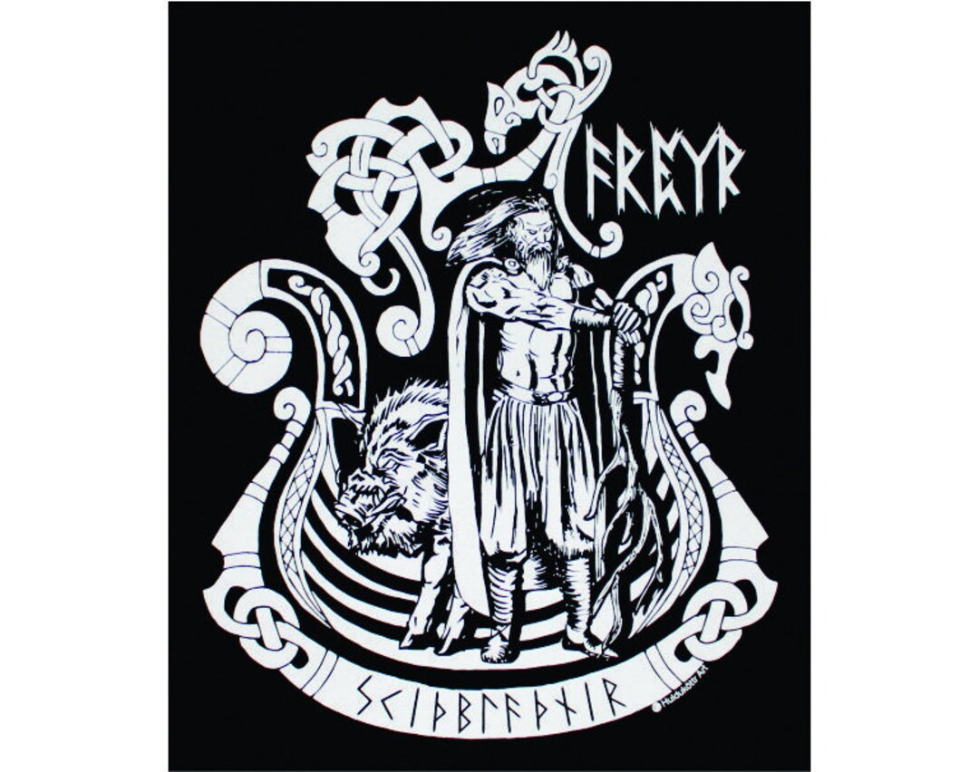Freyr Norse God Viking Rune T-shirt WH - Etsy