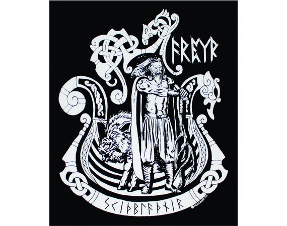 Freyr Norse God Viking Rune T-shirt WH | Etsy