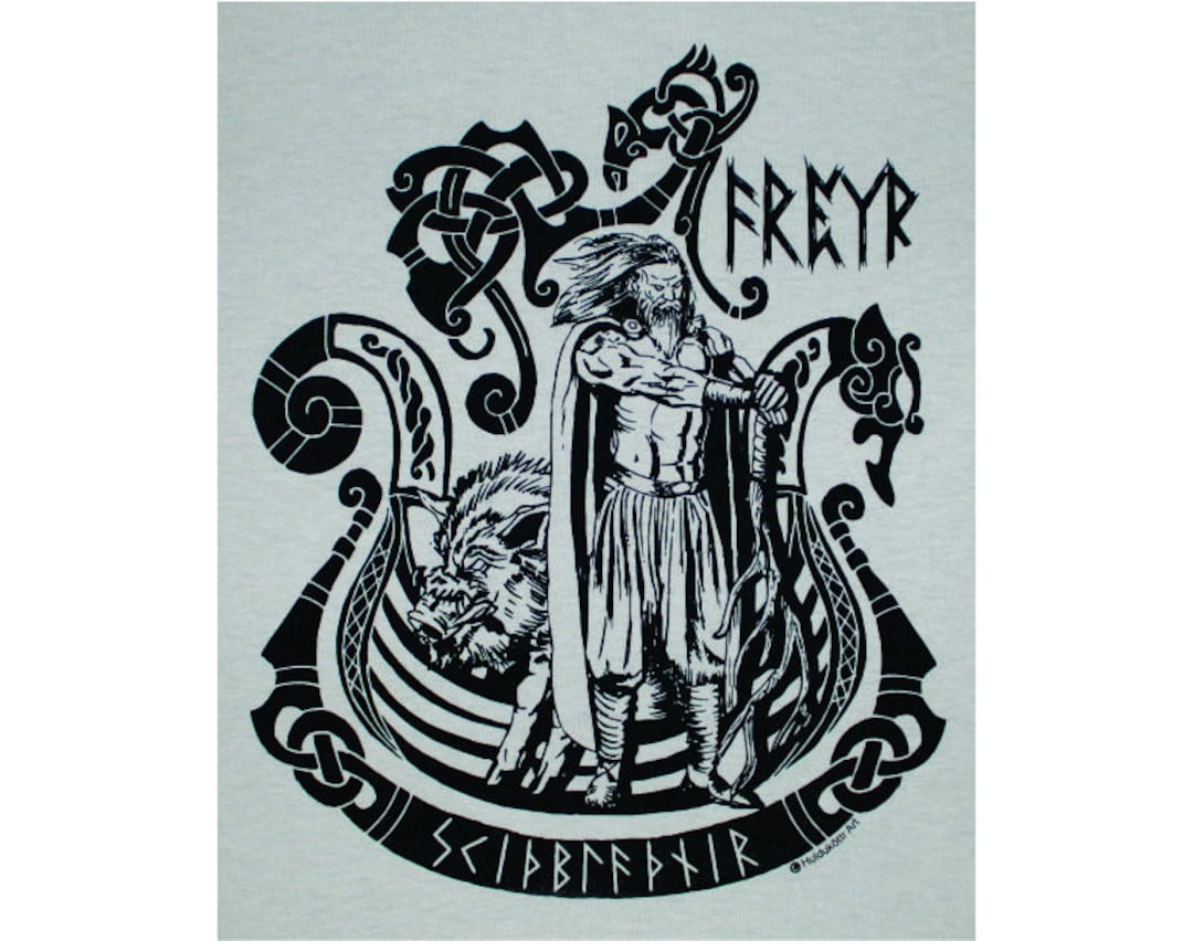 Freyr Norse God Viking Rune T-Shirt BL - Etsy France