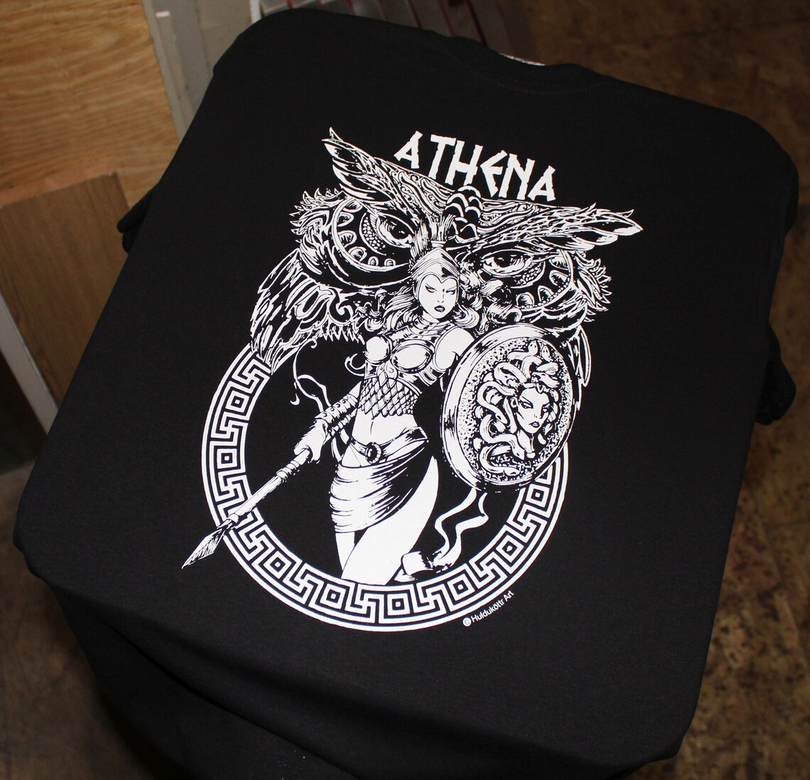 Athena Athene With Medusa Shield Greek Goddess T-shirt WH - Etsy