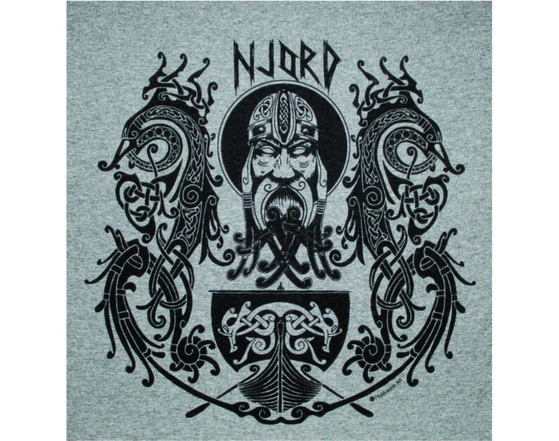 Njord Norse Viking Rune T-shirt BL - Etsy