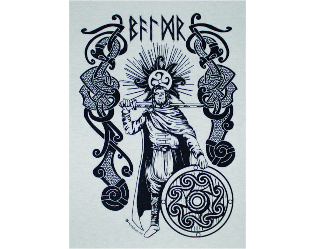 Baldur Norse God Viking Rune T-shirt BL - Etsy