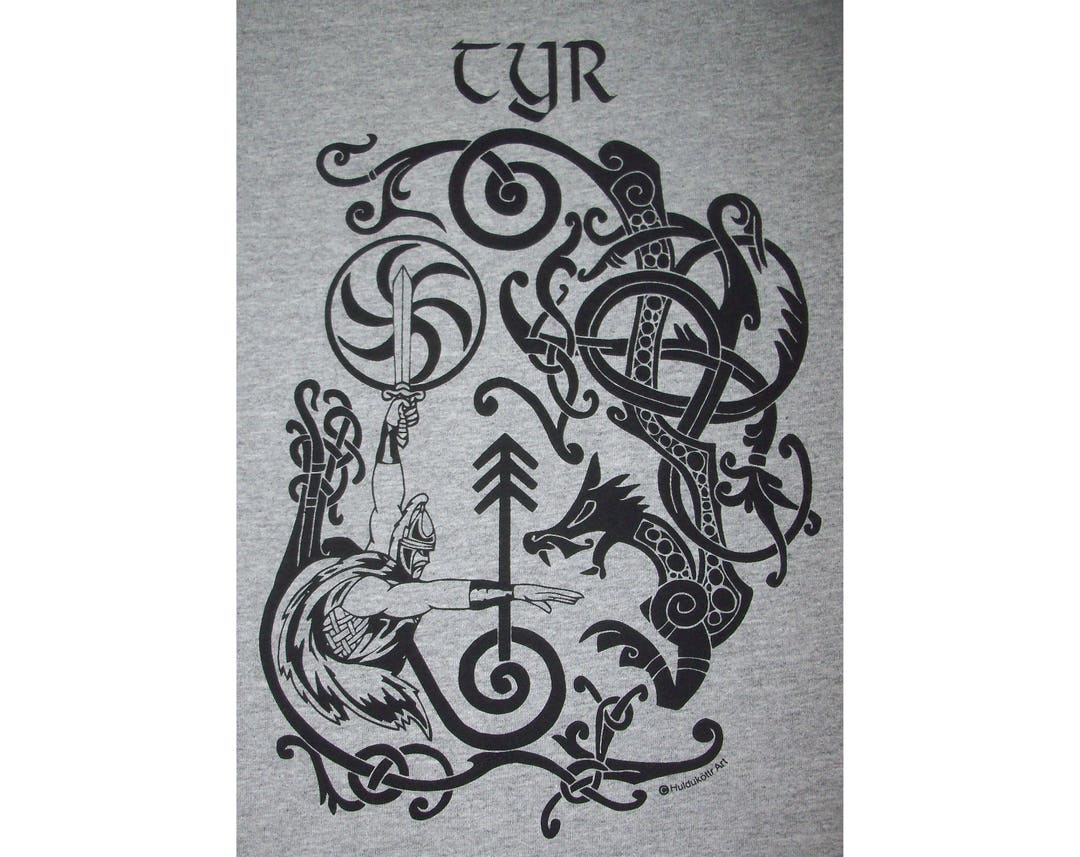 Tyr Norse Viking God Rune T-shirt BL - Etsy