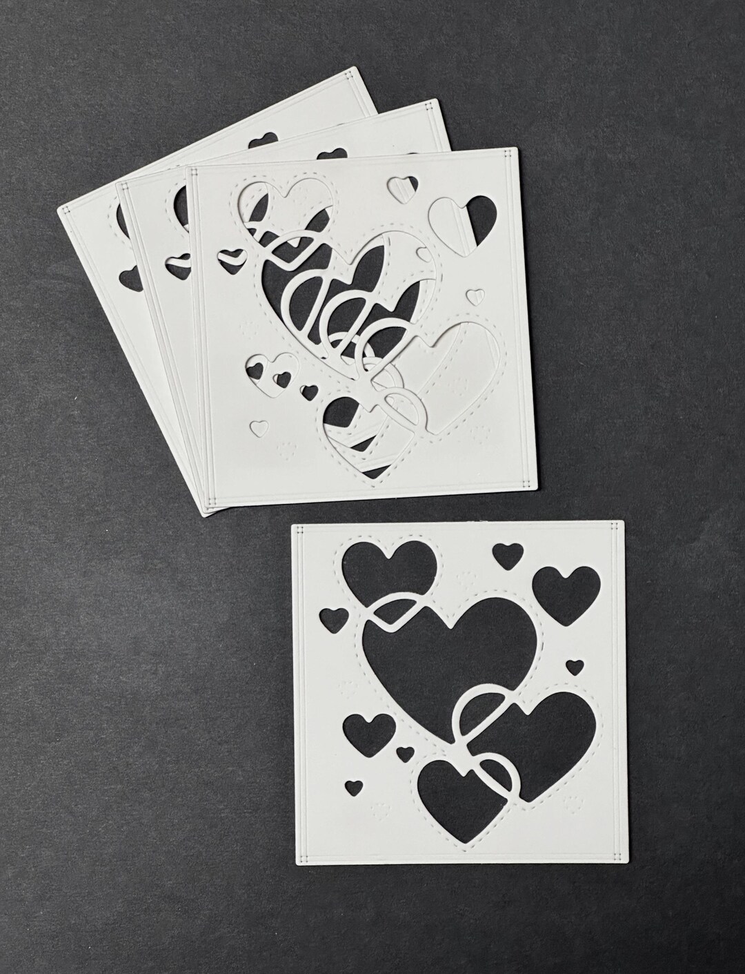 4 Hearts in A Square Die Cuts, Embellishments, Paper Cuts, Scrapbooking ...