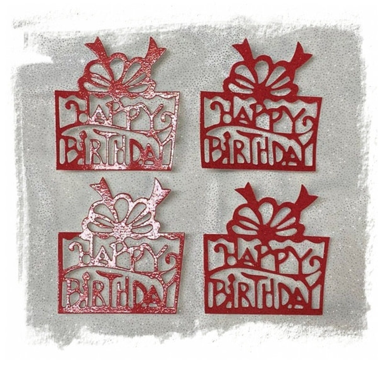 Large GLITTER Happy Birthday Presents Die Cuts Scrapbooking | Etsy