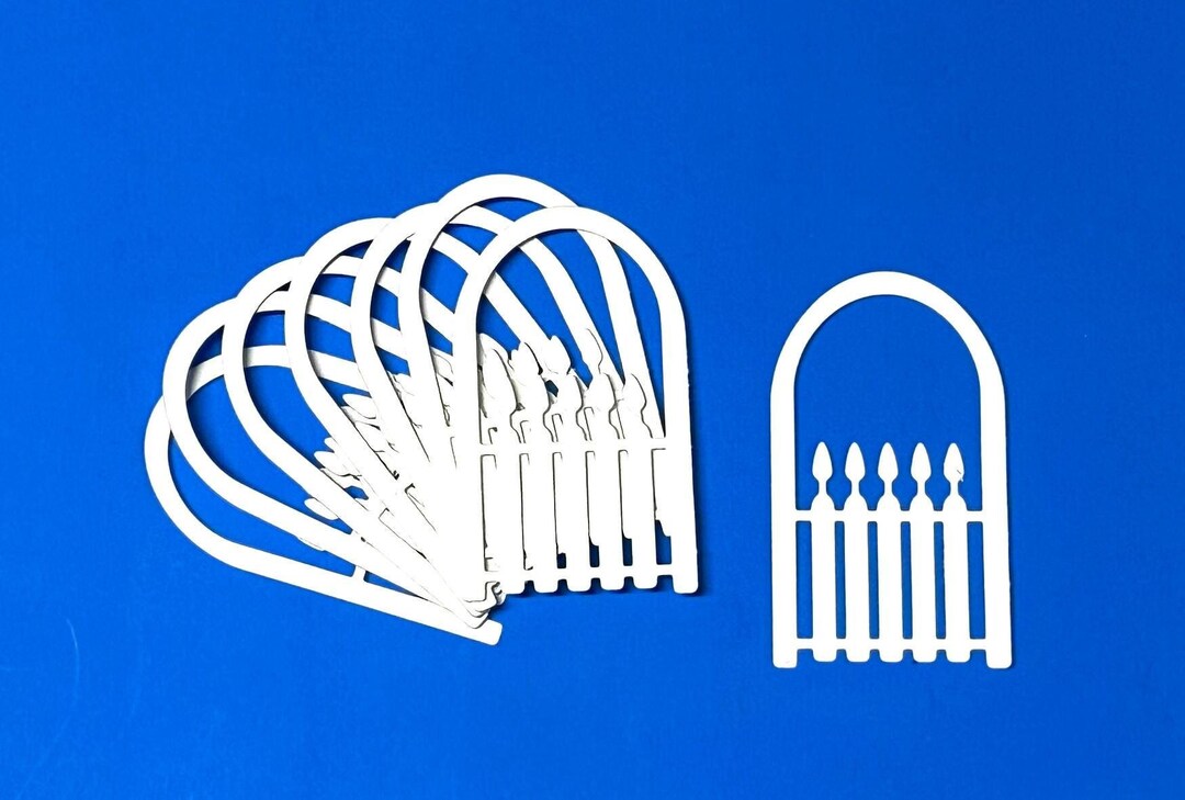 8 White Garden Gate Die Cuts: Scrapbooking Embellishments - Etsy