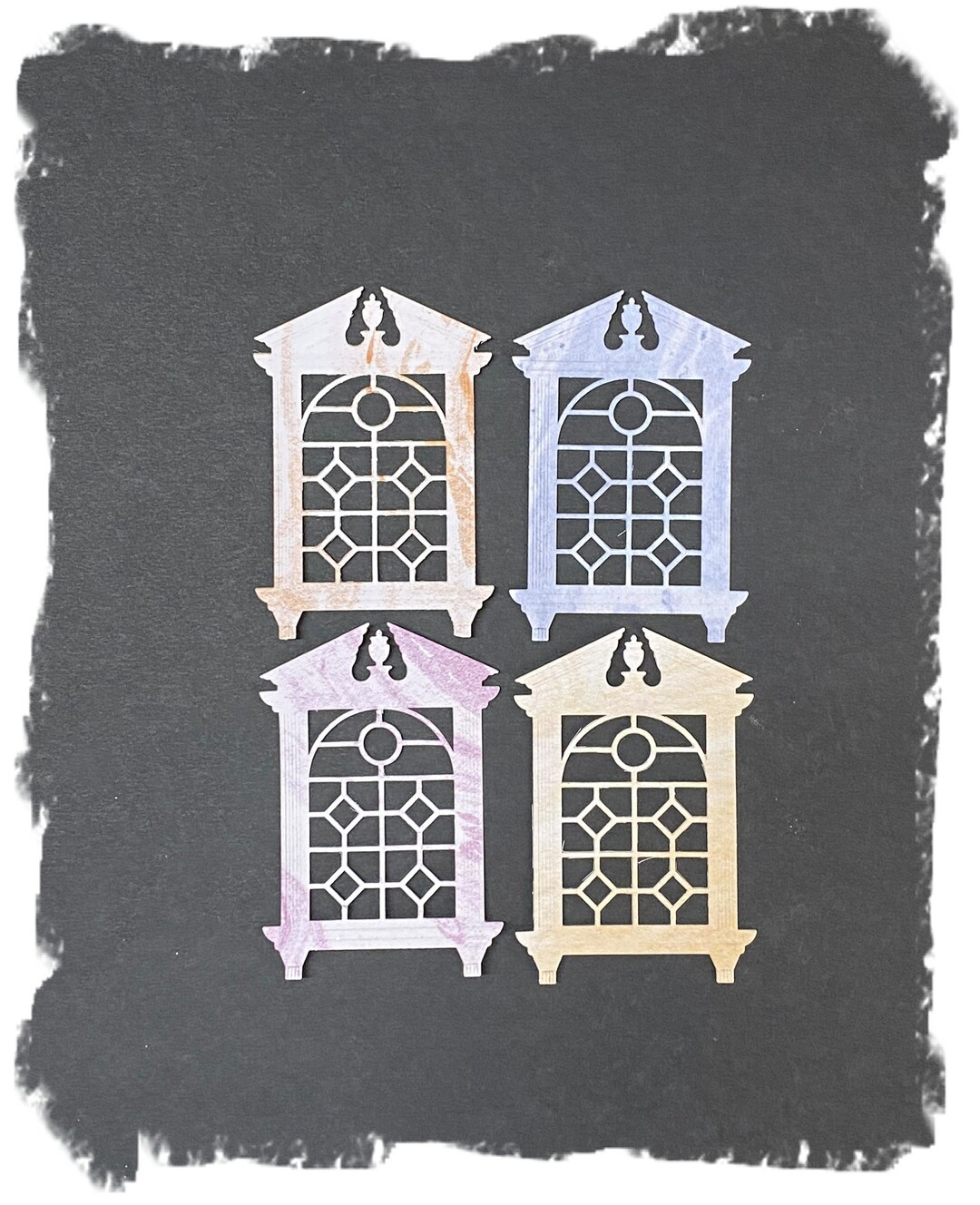 4 Swirled Print Window Die Cuts Cardstock, Window, Die Cut ...