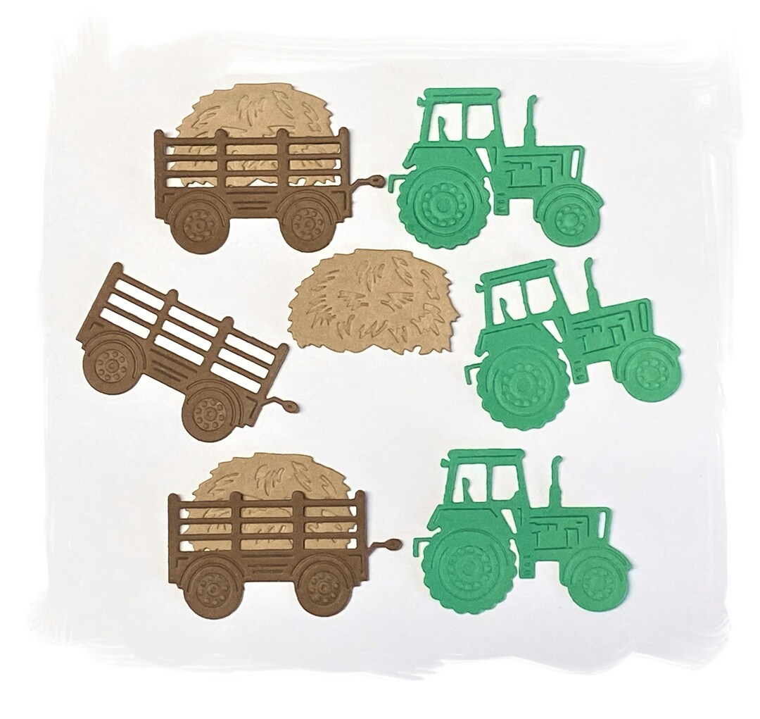 Tractor Wagon Hay Die Cuts: Farm Scrapbook Embellishments - Etsy