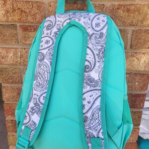 Girls Gray Backpack Personalized School Book Bag Gray Paisley Backpack ...