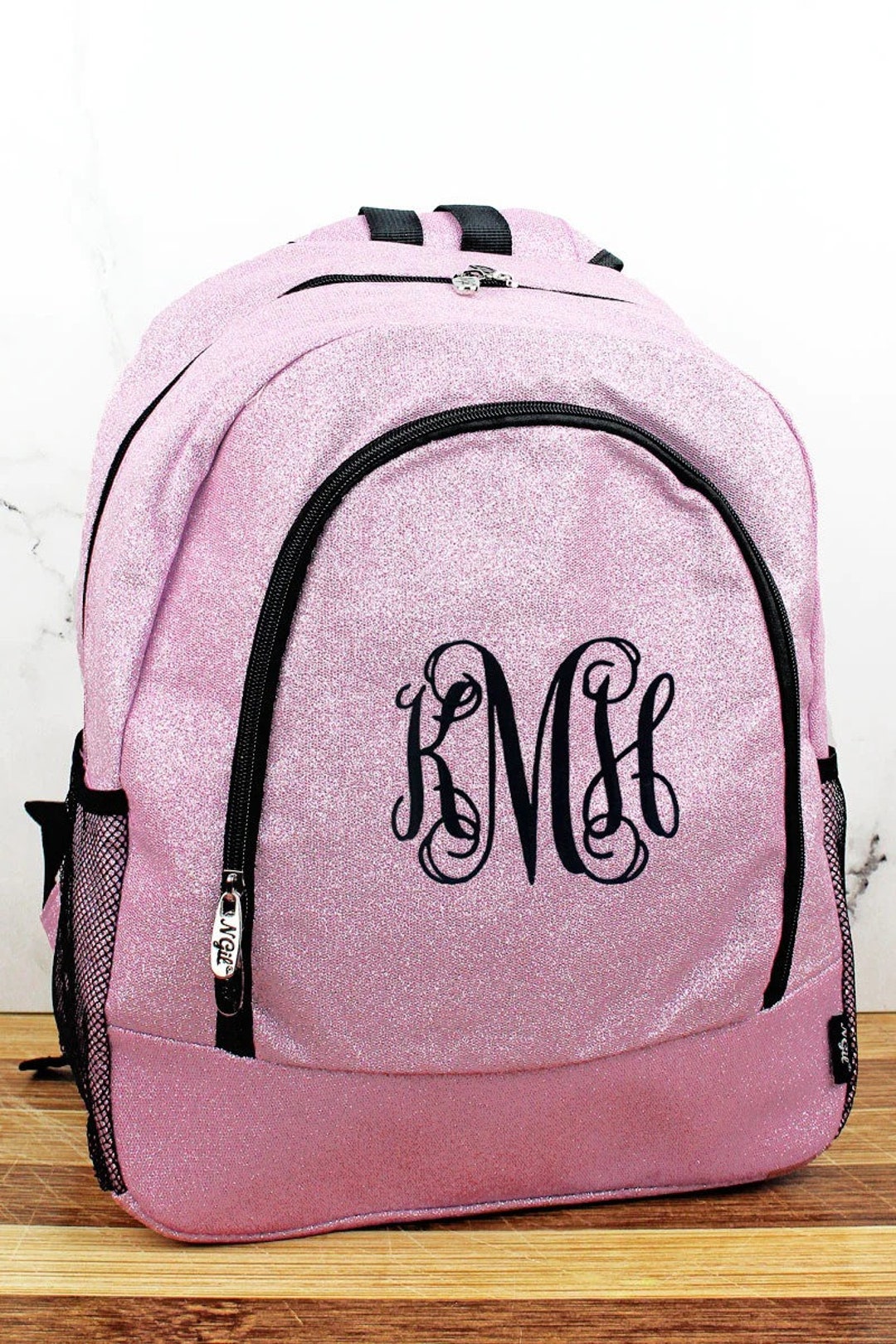 Personalized Light Pink Glitter Backpack School Bookbag or - Etsy