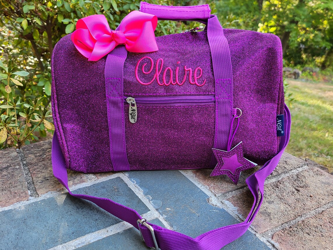 Dance Bag Purple Glitter Mini Duffel Personalized Ballet for - Etsy
