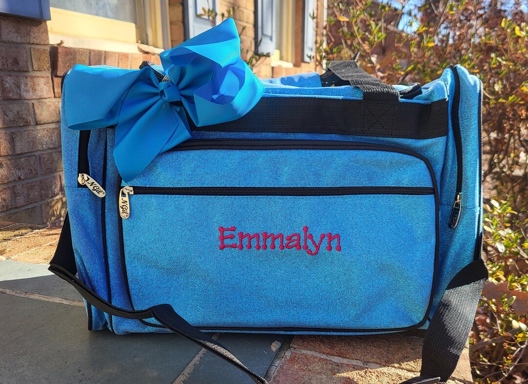 Dance Duffel Bag, Turquoise Glitter, Personalized Gift for Cheer, Dance ...