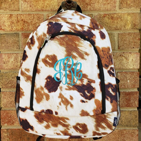 Cow Print Backpack - Etsy