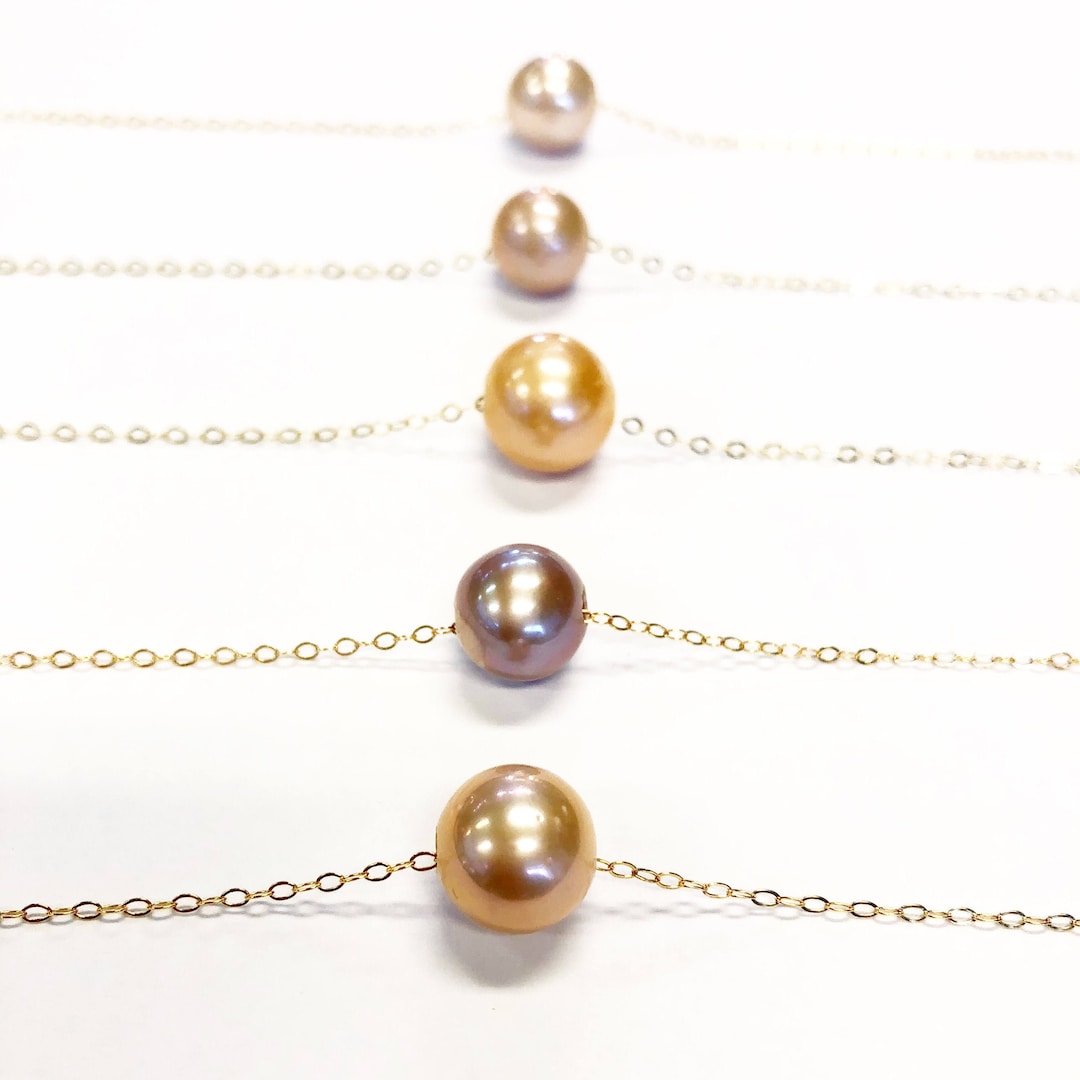 Floating Edison Pearl Necklace - Etsy