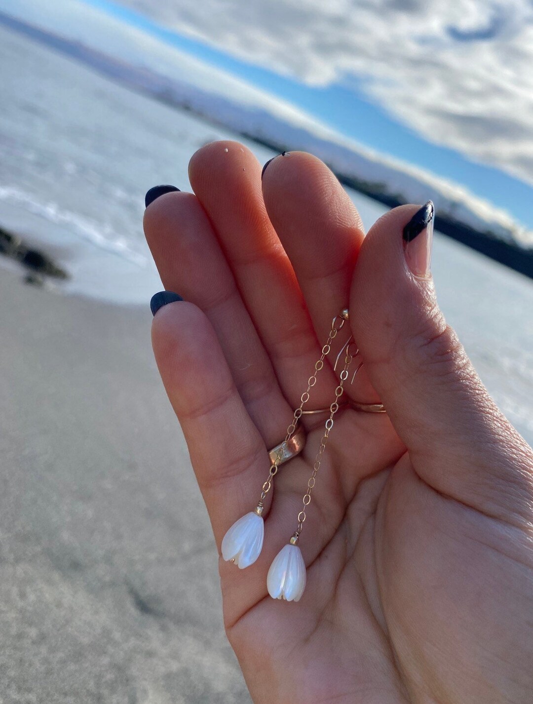 Pikake Mother of Pearl Drop Earrings - Etsy