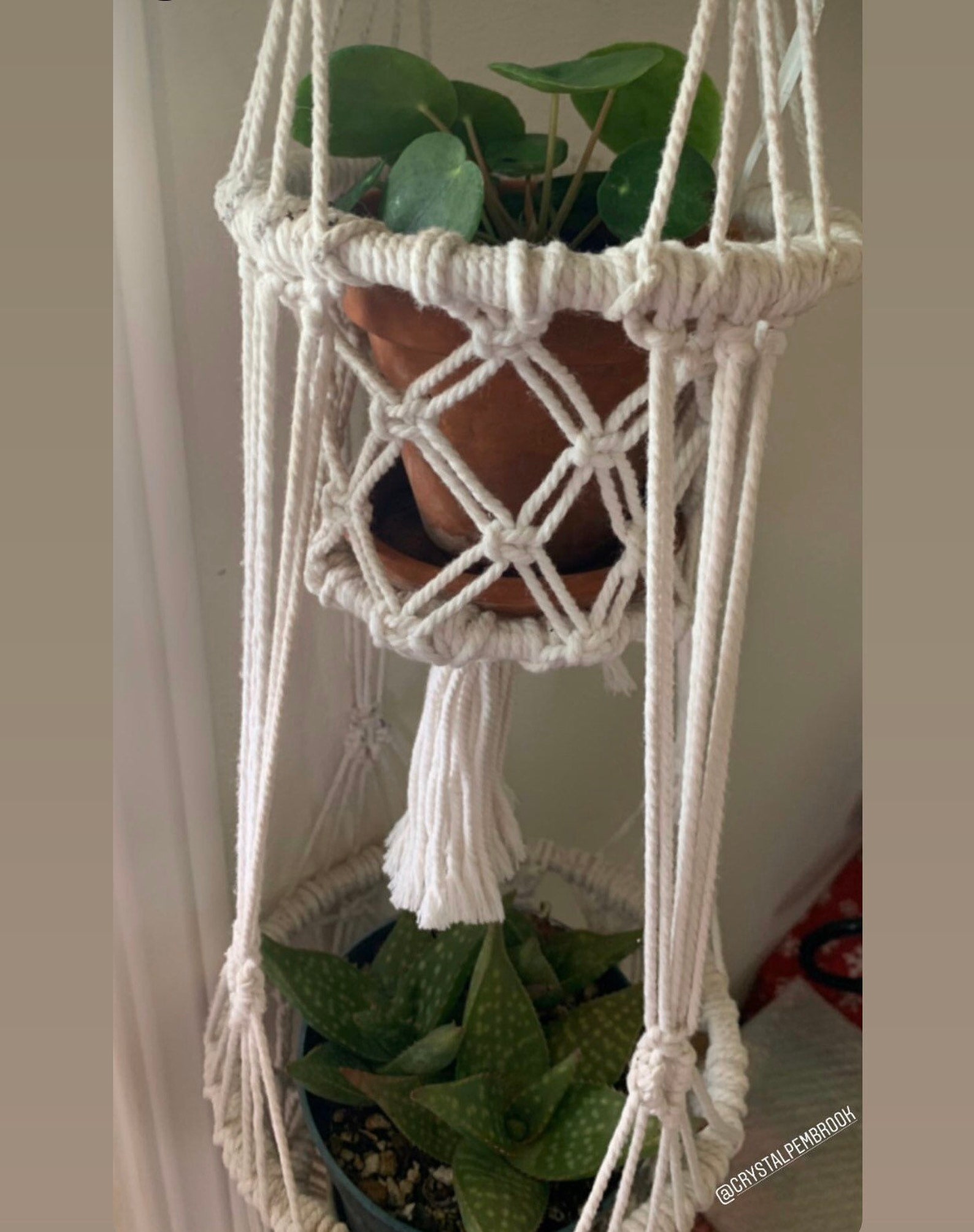 Macrame Three Tier Plant Holder - Etsy