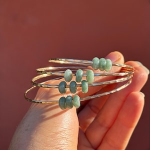 Jade Trio Bangle in Your Choice of Material - Etsy