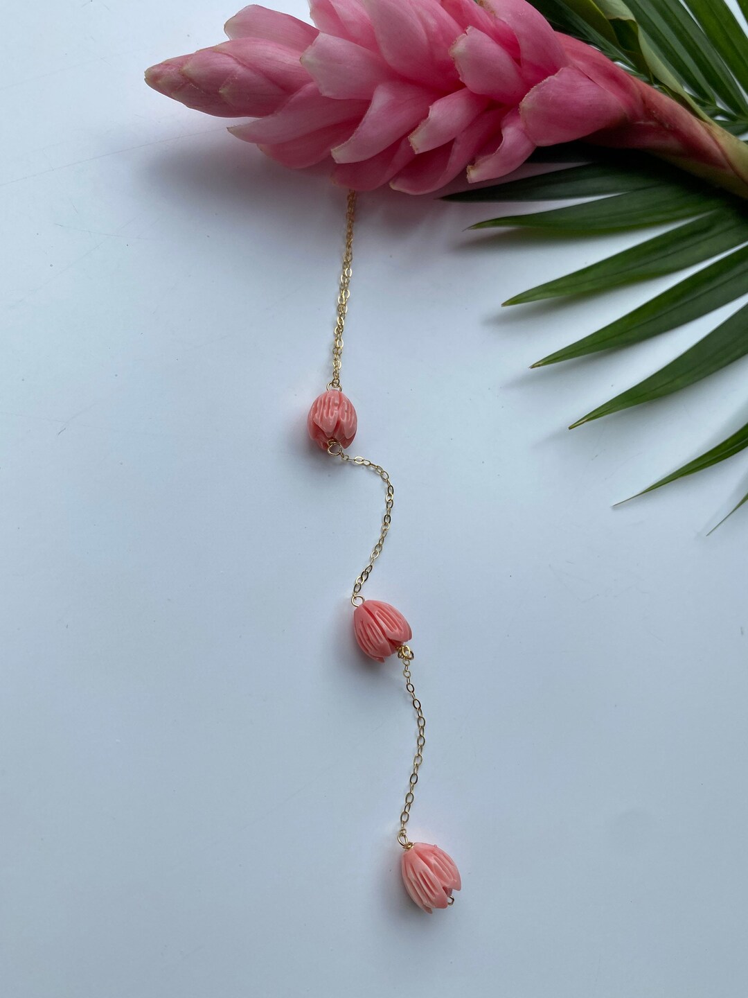 Pink Pikake Trio Lariat in Your Choice of Material - Etsy