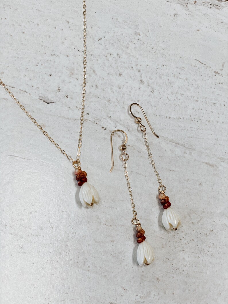 Pikake Ombre Niihau Shell Necklace or Earrings - Etsy