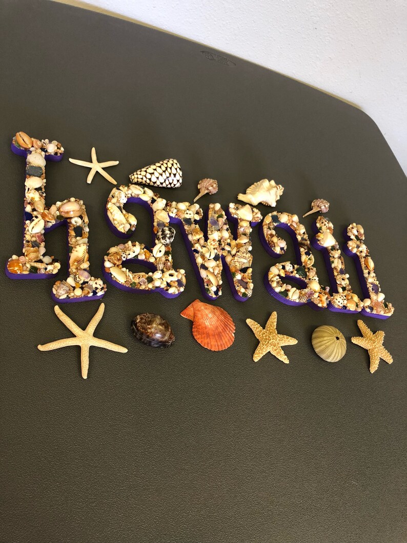 Shell Encrusted hawaii Letters With Kauai Shells - Etsy