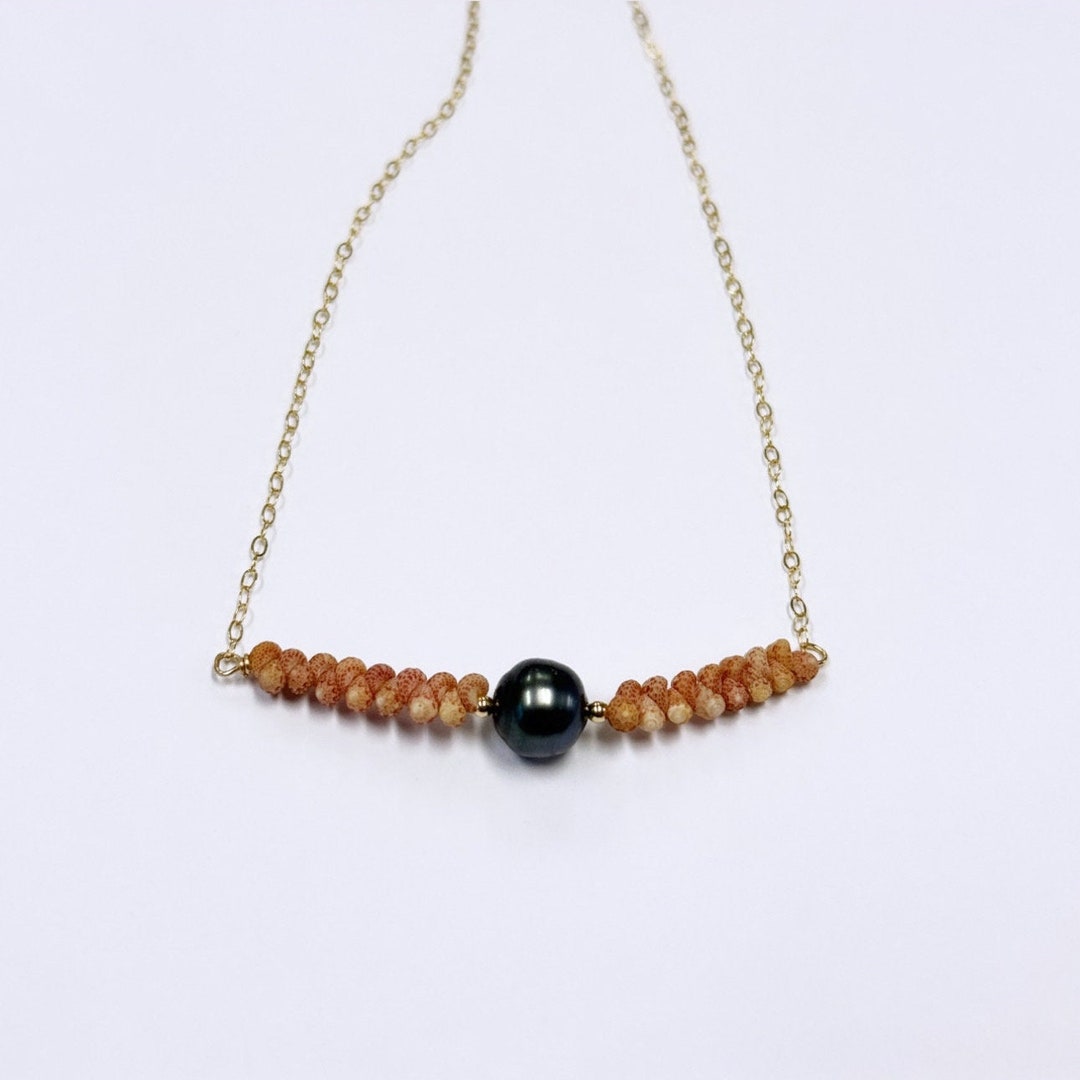 Mid Length Kahelelani Shell & Tahitian Pearl Necklace in Your Choice of ...