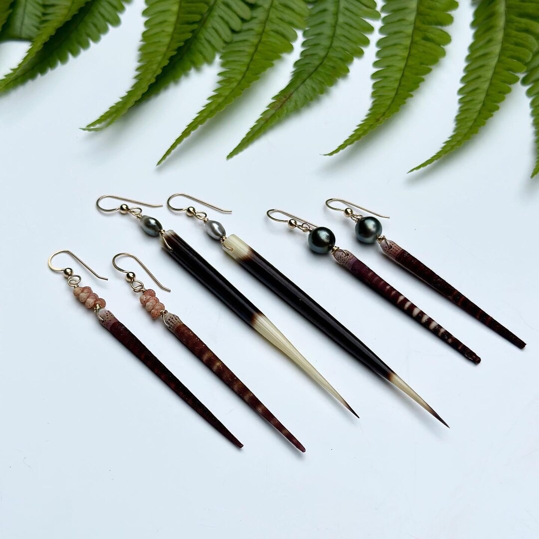 Wana (sea Urchin) or Porcupine Quill Spike Earrings of Your Choice - Etsy