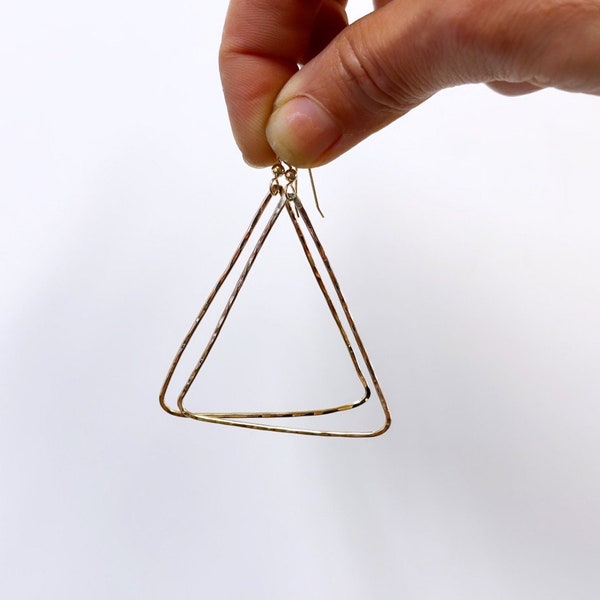 Triangle Hoops - Etsy