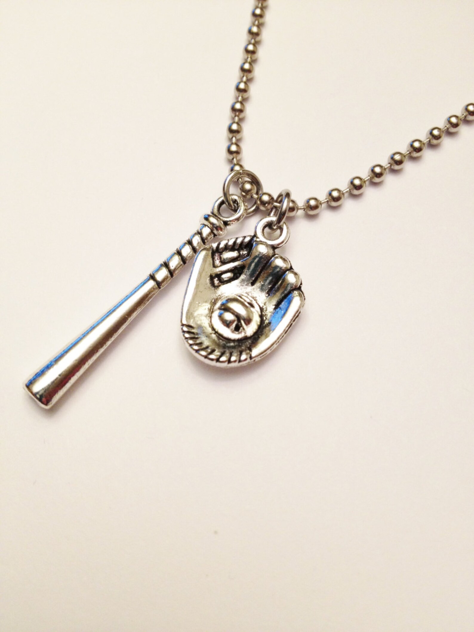 Baseball Charm Necklace Ball Chain Easter Gift Sports - Etsy