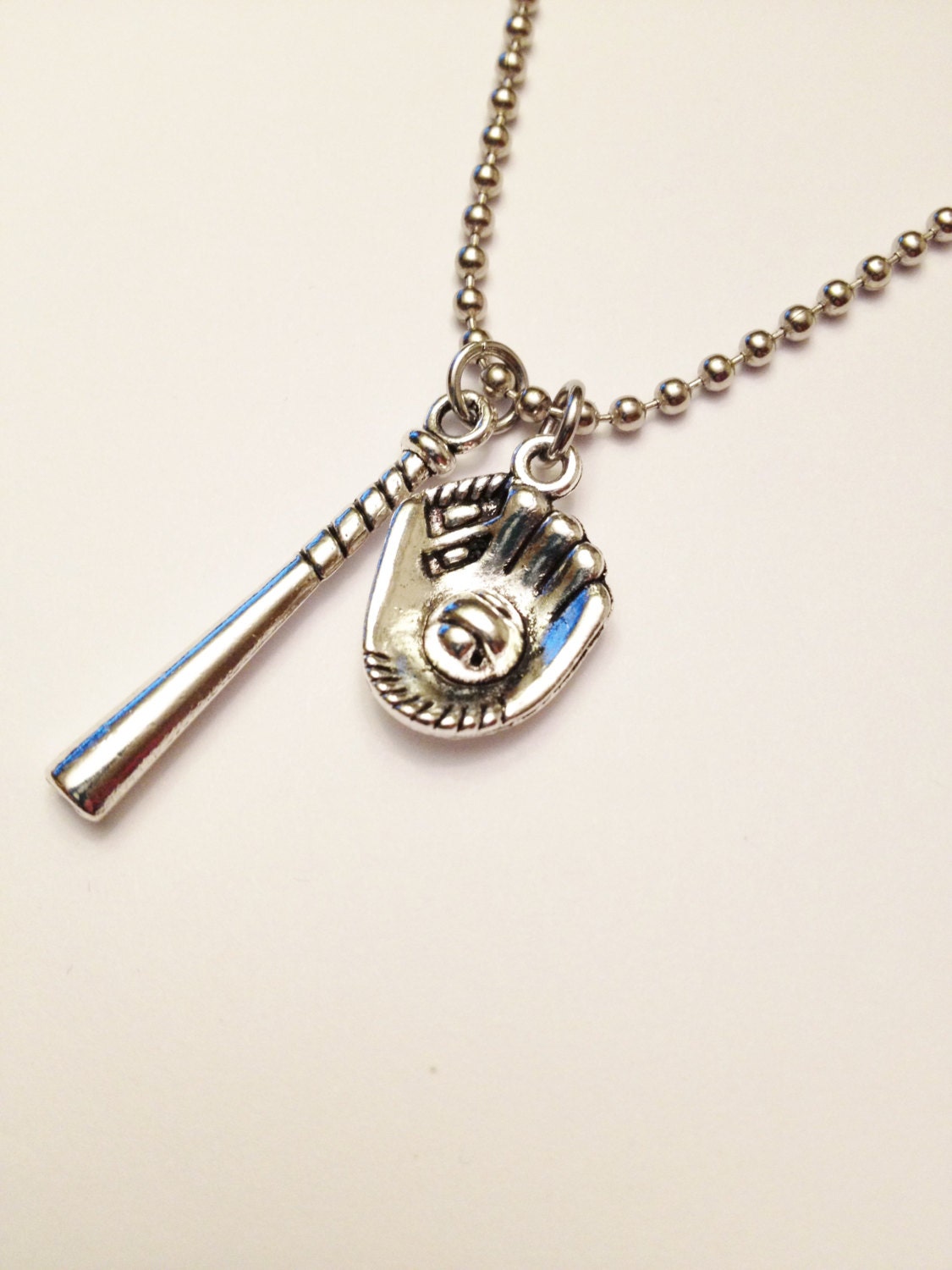 Baseball Charm Necklace Ball Chain Easter Gift Sports - Etsy