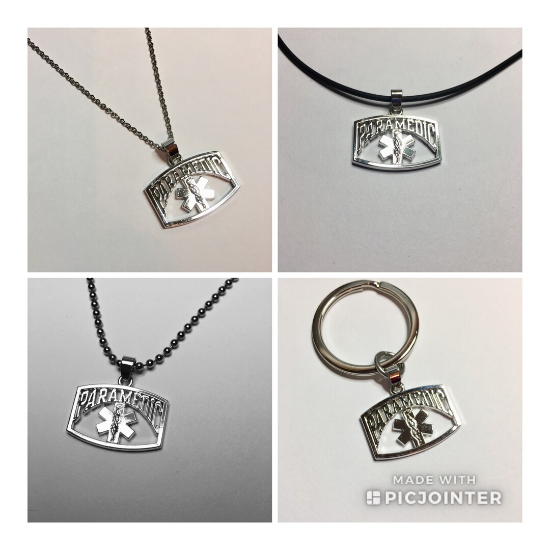 Collier pendentif paramédical, porte-clés en acier inoxydable ...