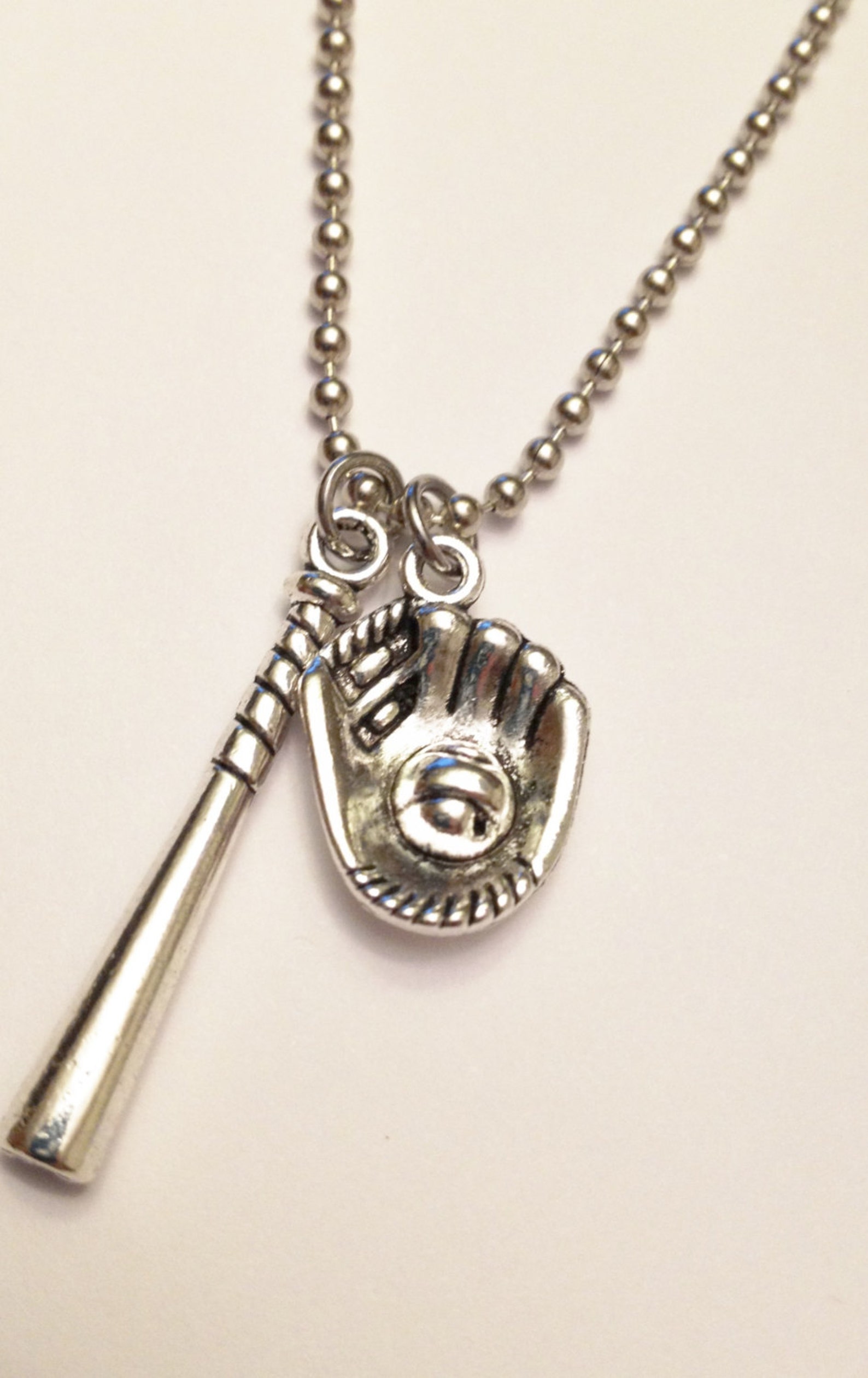 Baseball Charm Necklace Ball Chain Easter Gift Sports - Etsy