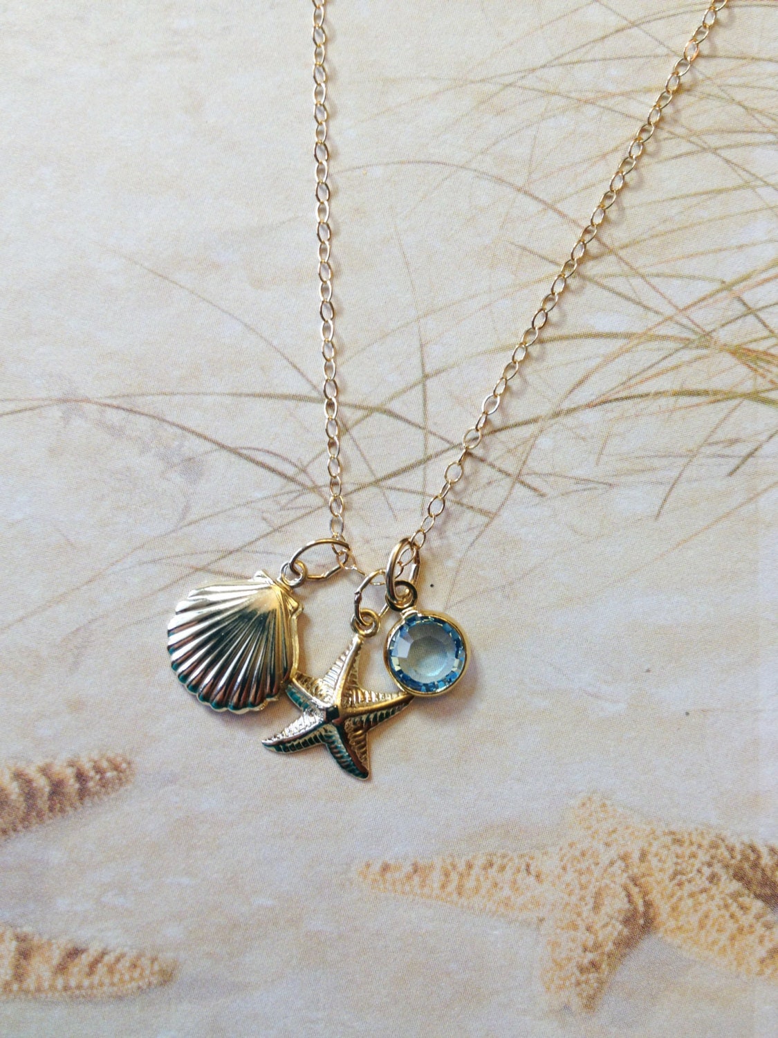 Tropical Beach Wedding, Bridesmaid Jewelry, 14K Gold Filled Charm ...