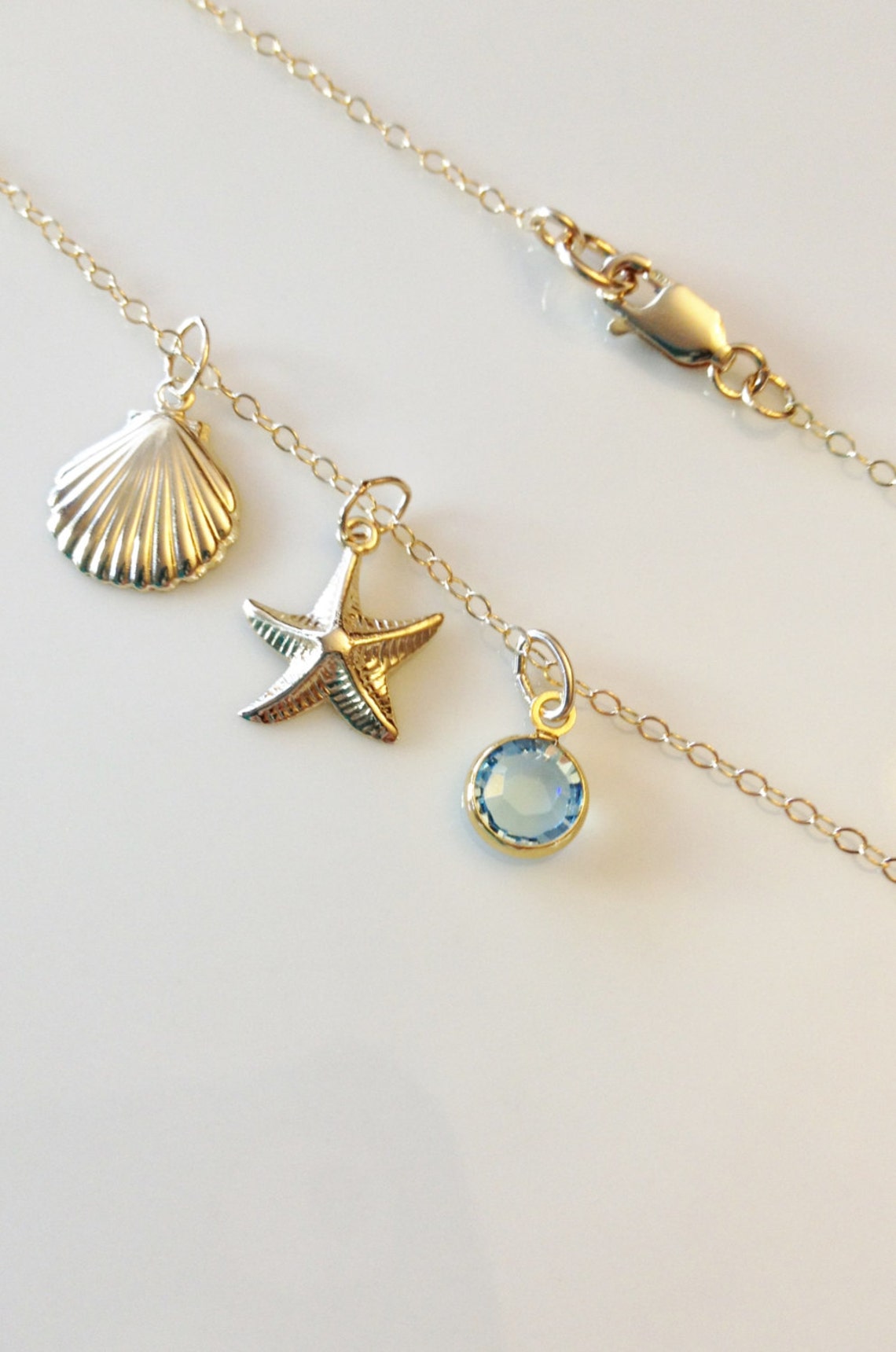 Tropical Beach Wedding, Bridesmaid Jewelry, 14K Gold Filled Charm ...