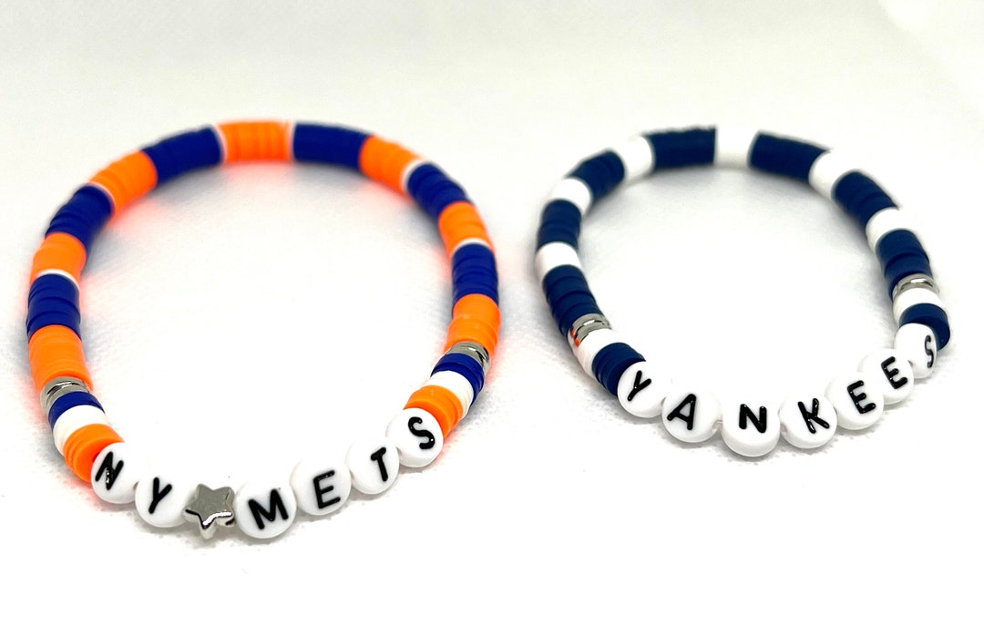 New York Yankees, New York Mets, Baseball Stretch Heishi Bracelets - Etsy