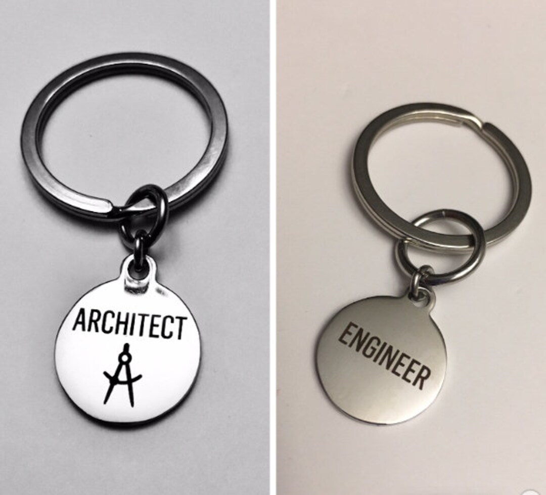 Engineer Key Chain, Architect Stainless Steel Key Ring, Gift for Her ...