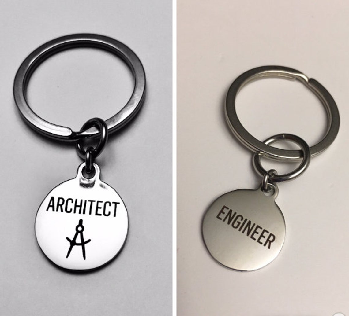 Engineer Key Chain Architect Stainless Steel Key Ring Gift - Etsy