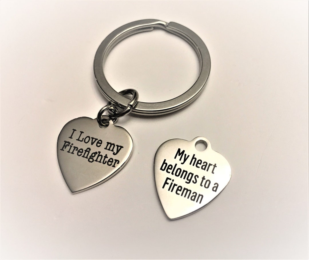 Fireman Key Chain, Firefighter Key Ring, Gift for Her, Gift for Him ...