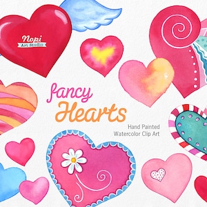 Valentines Day Clipart Watercolor Hearts, PNG Love Romantic Clipart ...