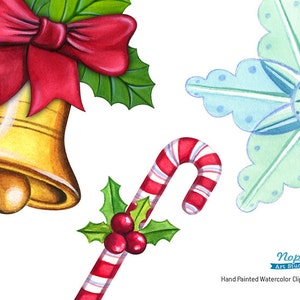Christmas Watercolor Clipart, Xmas Diy Holiday Hand Painted Clipart ...