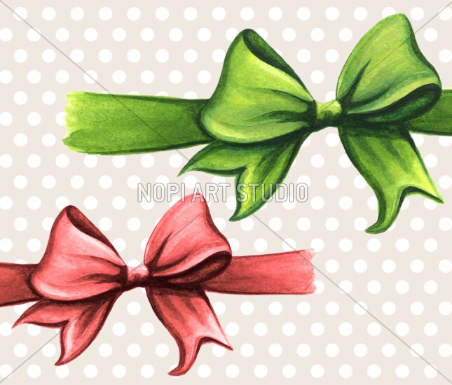 Bows Clip Art Set, Gift Bow Clipart, Ribbon Bow Clip Art, PNG Birthday ...