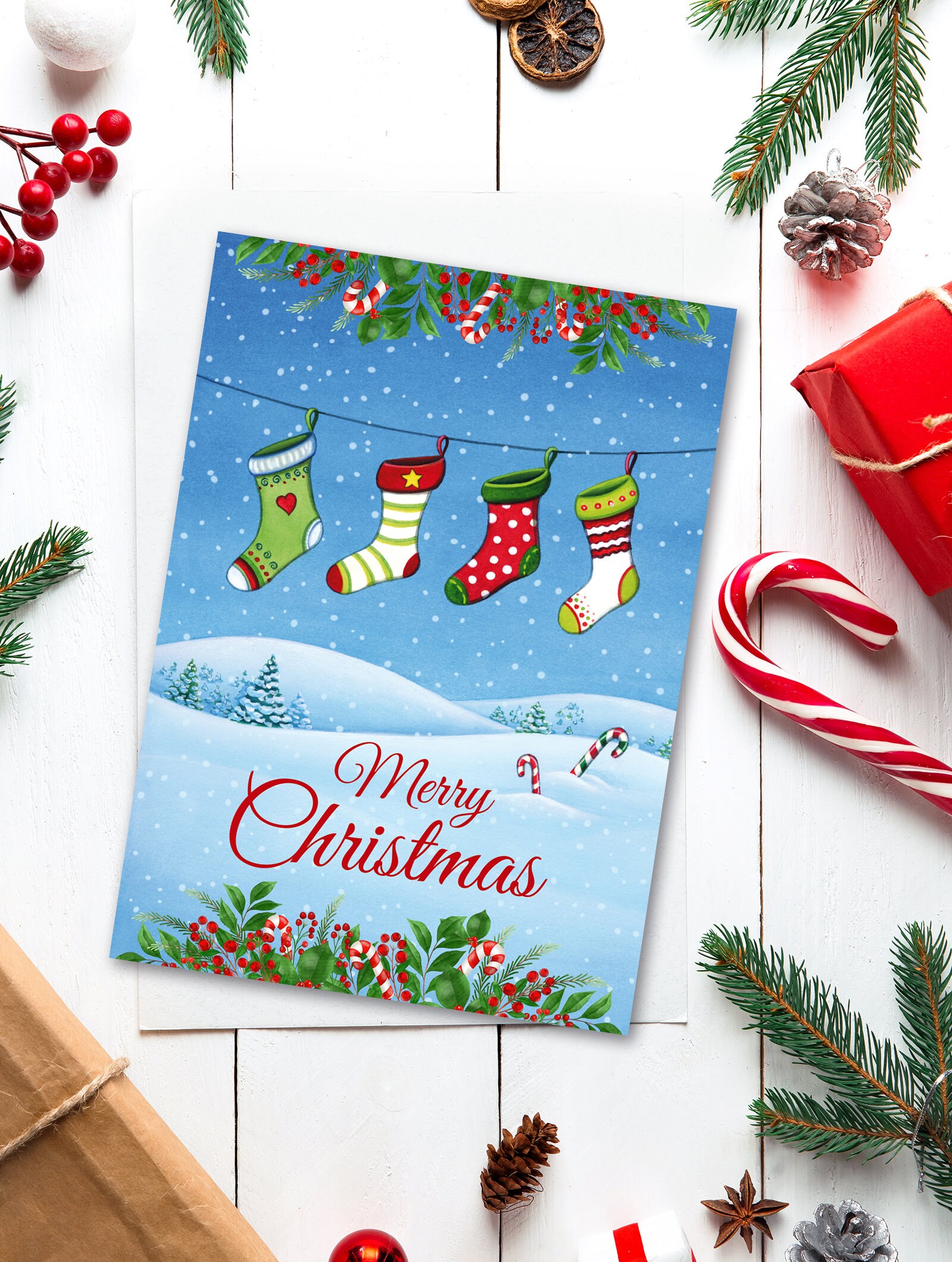 Christmas Card INSTANT DOWNLOAD Merry Christmas Printable - Etsy