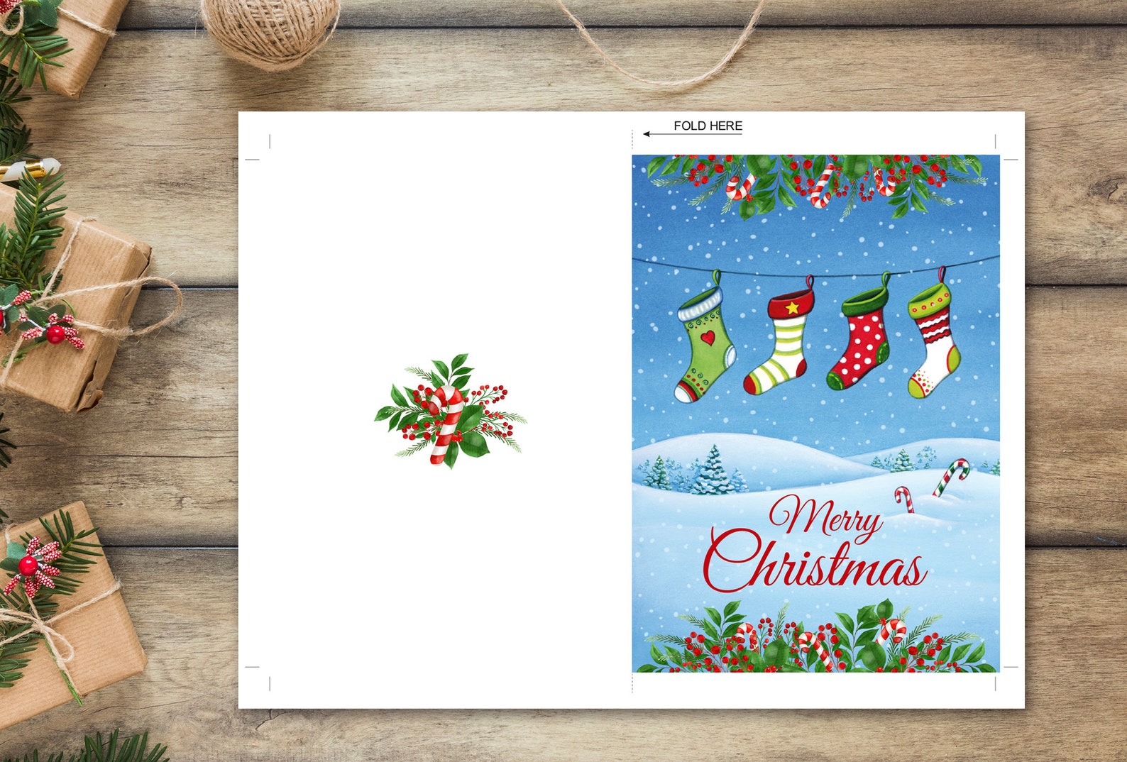 Christmas Card INSTANT DOWNLOAD Merry Christmas Printable - Etsy