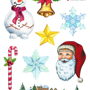 Christmas Watercolor Clipart, Xmas Diy Holiday Hand Painted Clipart ...