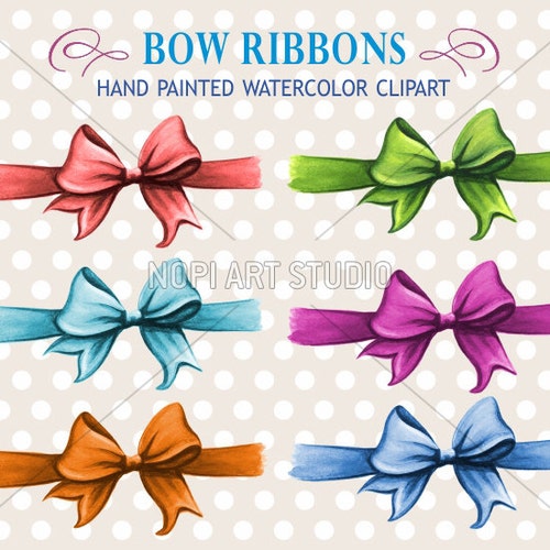 Bows Clip Art Set Gift Bow Clipart Ribbon Bow Clip Art PNG - Etsy