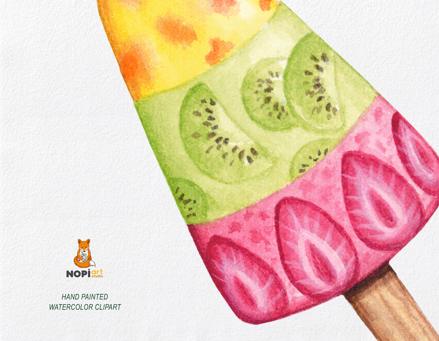 Summer Watercolor Clipart Fresh Fruits Ice Cream Cocktail Party, Food ...