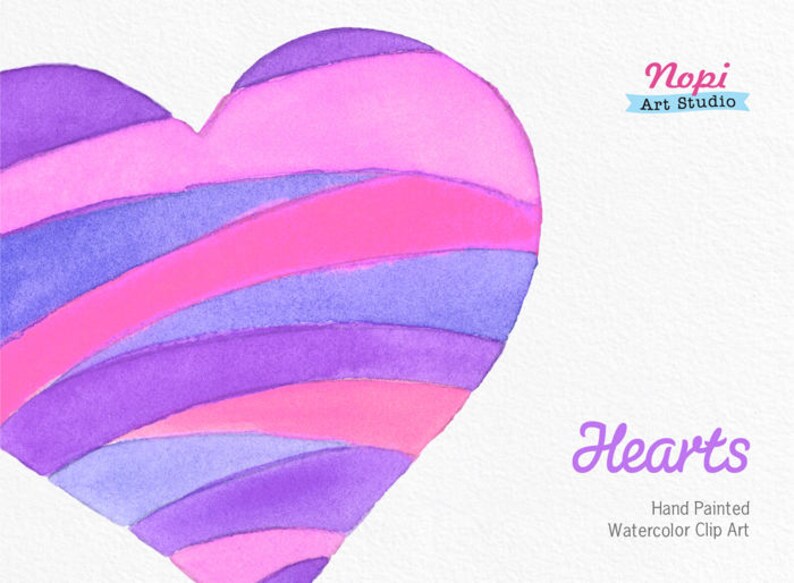 Valentine's Day Clipart, Hearts Watercolor Clipart, Heart Elements Hand ...